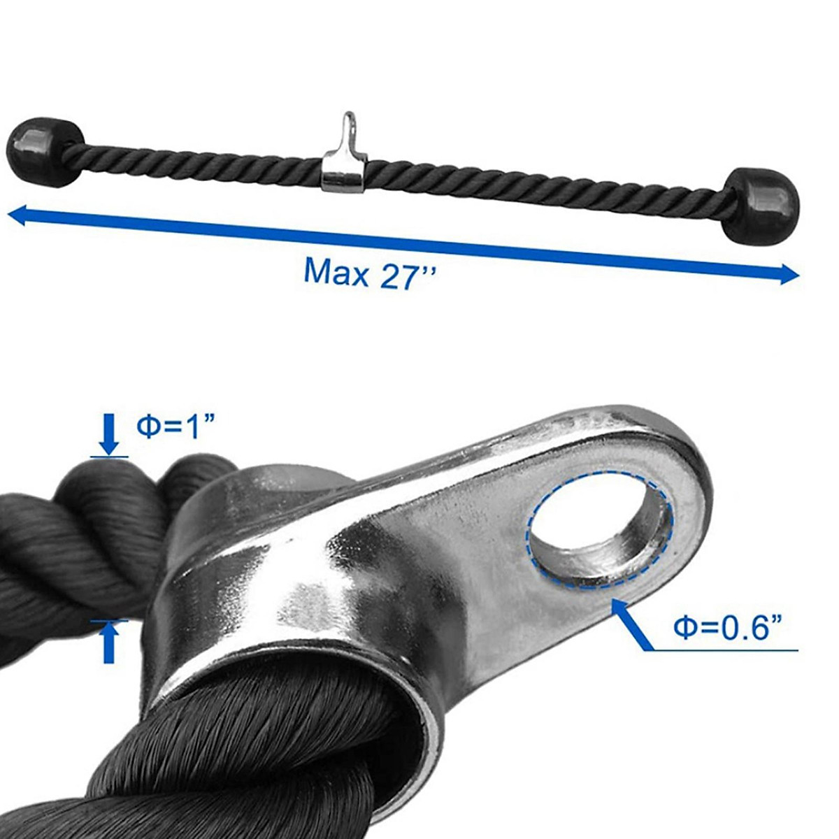 High Strength Tricep Biceps Rope Pull Down Handle, Easy to Non-Slip ...