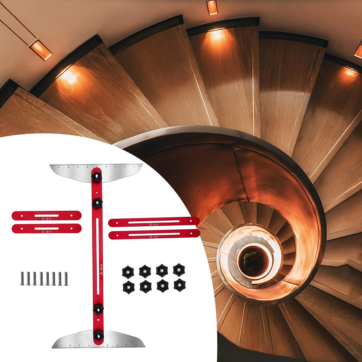 Stair Treads Gauge Template Tool Easily Adjust Angle, Length and Height