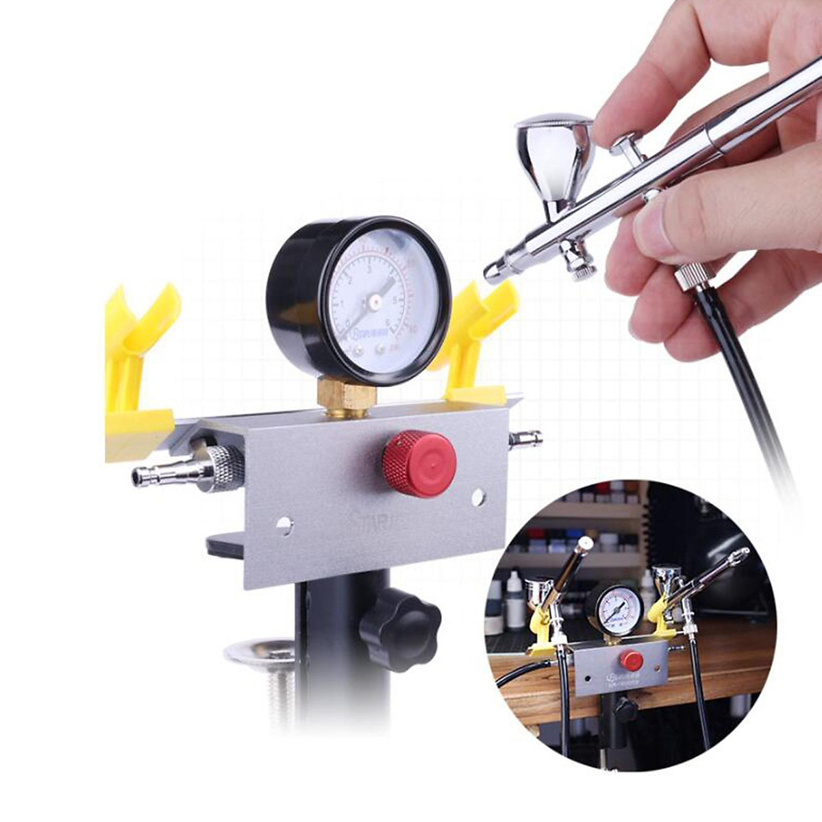 Air Compressor Airbrush Holder Adjustment Control Valve Air Pressure ...