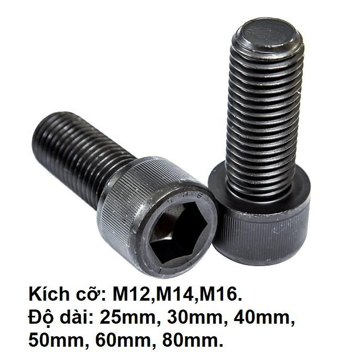 Mua Combo 4 con Bu lông M12/M14/M16 lục giác chìm đầu trụ thép đen công nghiệp - M12,Dài 25mm ...