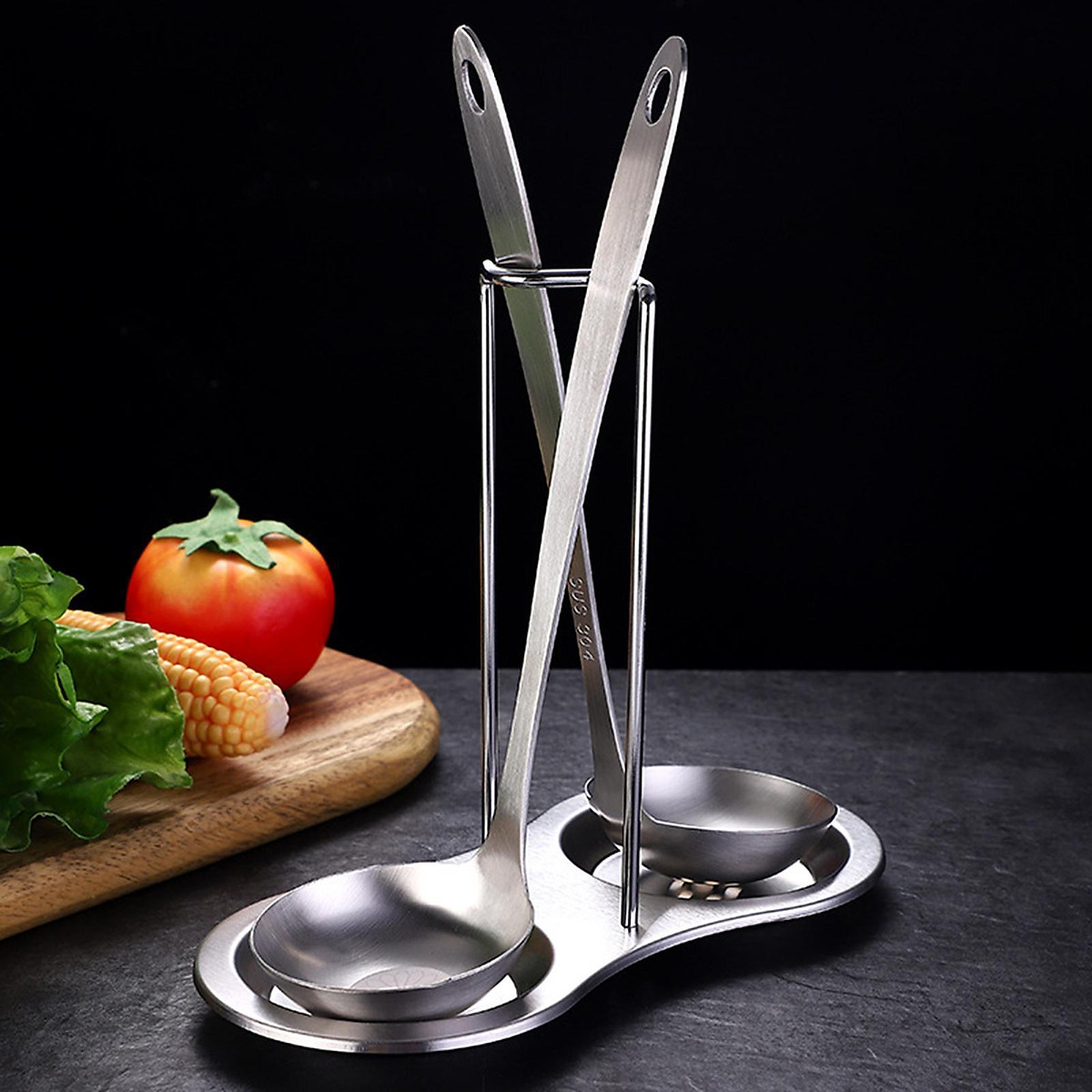 Stainless Steel Ladles Holder Bracket Upright for Hotpot Kitchen Tableware