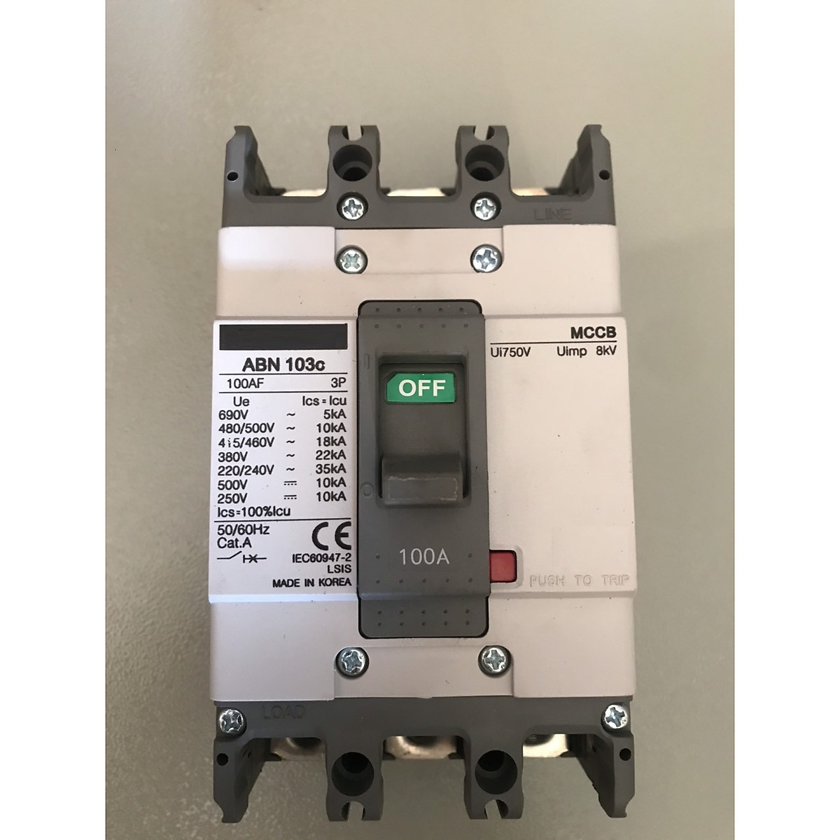 Aptomat ABN 103C 3P 100A - aptomat mccb 3p 100A | Tiki
