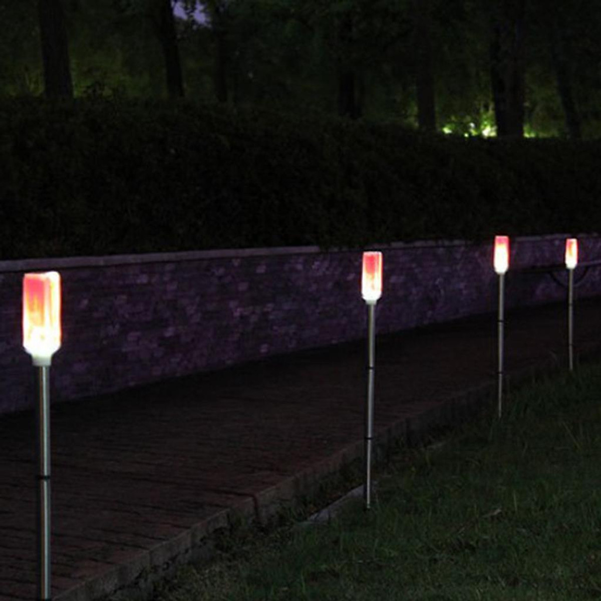 5 Piece Solar LED Pathway Driveway Marker Stake Light Stair Lights Lawn ...