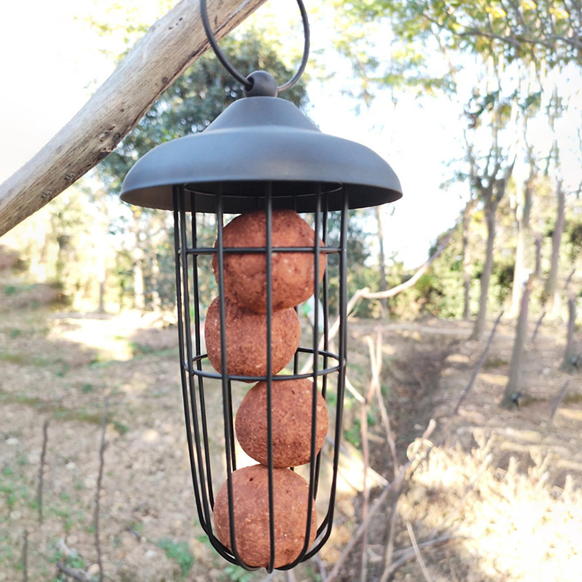 Máy cho chim ăn bằng kim loại ngoài trời, lồng cho chim ăn - Đồ dùng nhà tắm