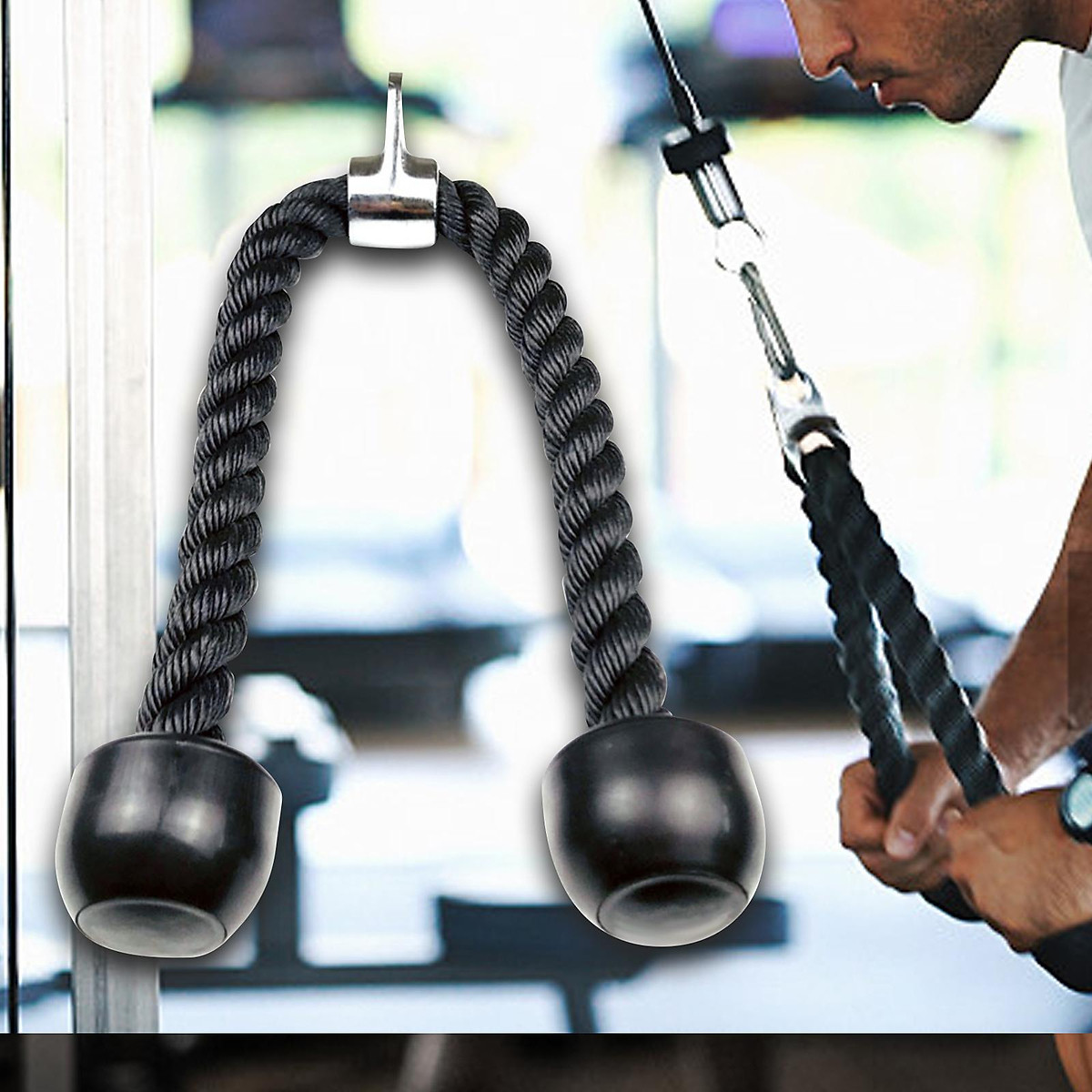 Tricep Rope Pull Down Facepulls Heavy Duty Nonslip for Exercise Workout