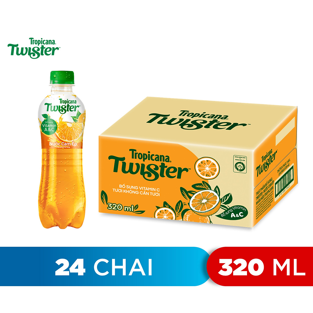 Mua Thùng 24 Chai Nước Giải Khát Twister Cam 320ml