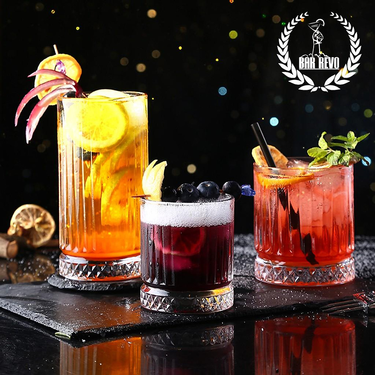 Ly cocktail Elysia - Ly Thủy Tinh | Tiki