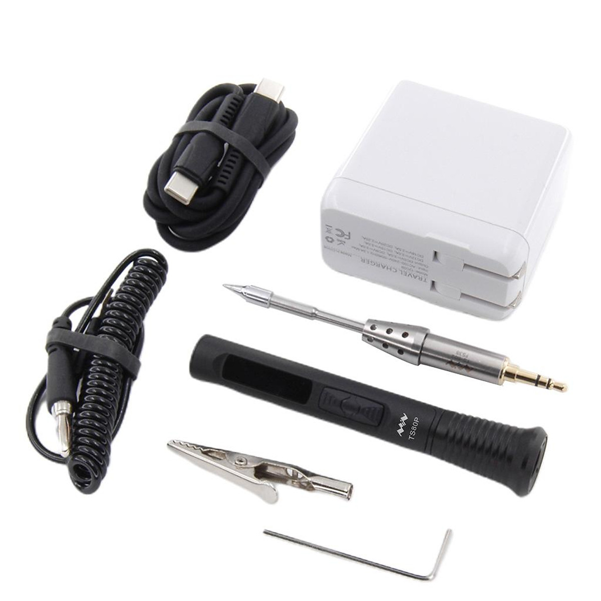 30W OLED Mini TS80P Smart Soldering Iron Digital USB Type-C Soldering ...