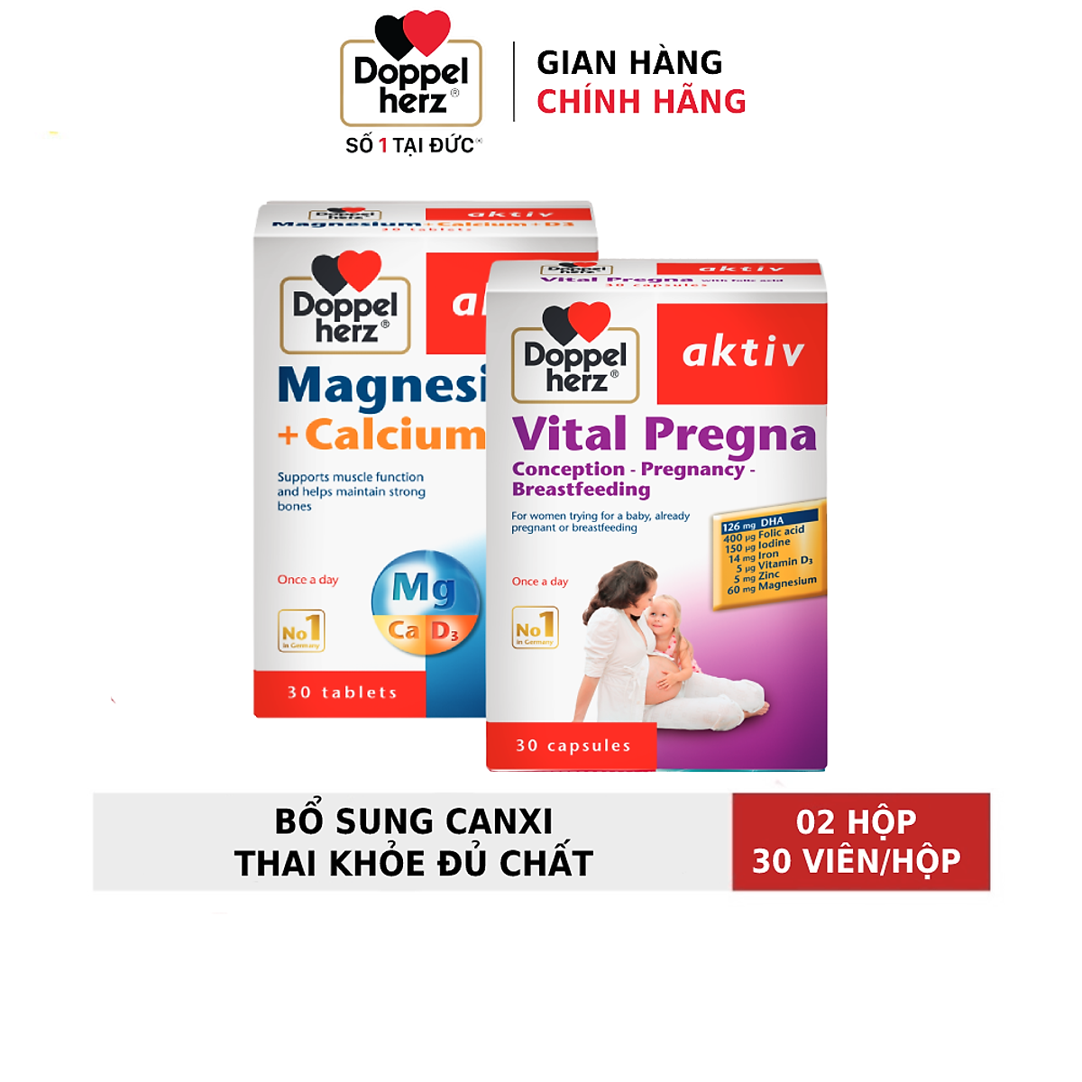 Bộ đôi dưỡng thai bổ sung canxi, Vitamin tổng hợp, DHA cho mẹ bầu ...