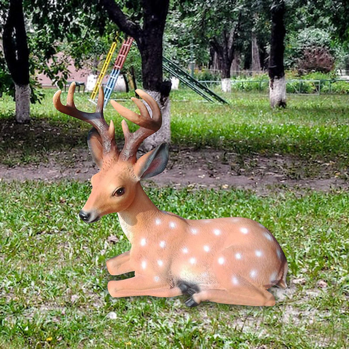 Animal Deer Statue Figurine Resin Outdoor Ornaments Realistic Looking Eyes Animal Deer Statue Figurine Resin Outdoor Ornaments Realistic Looking Eyes