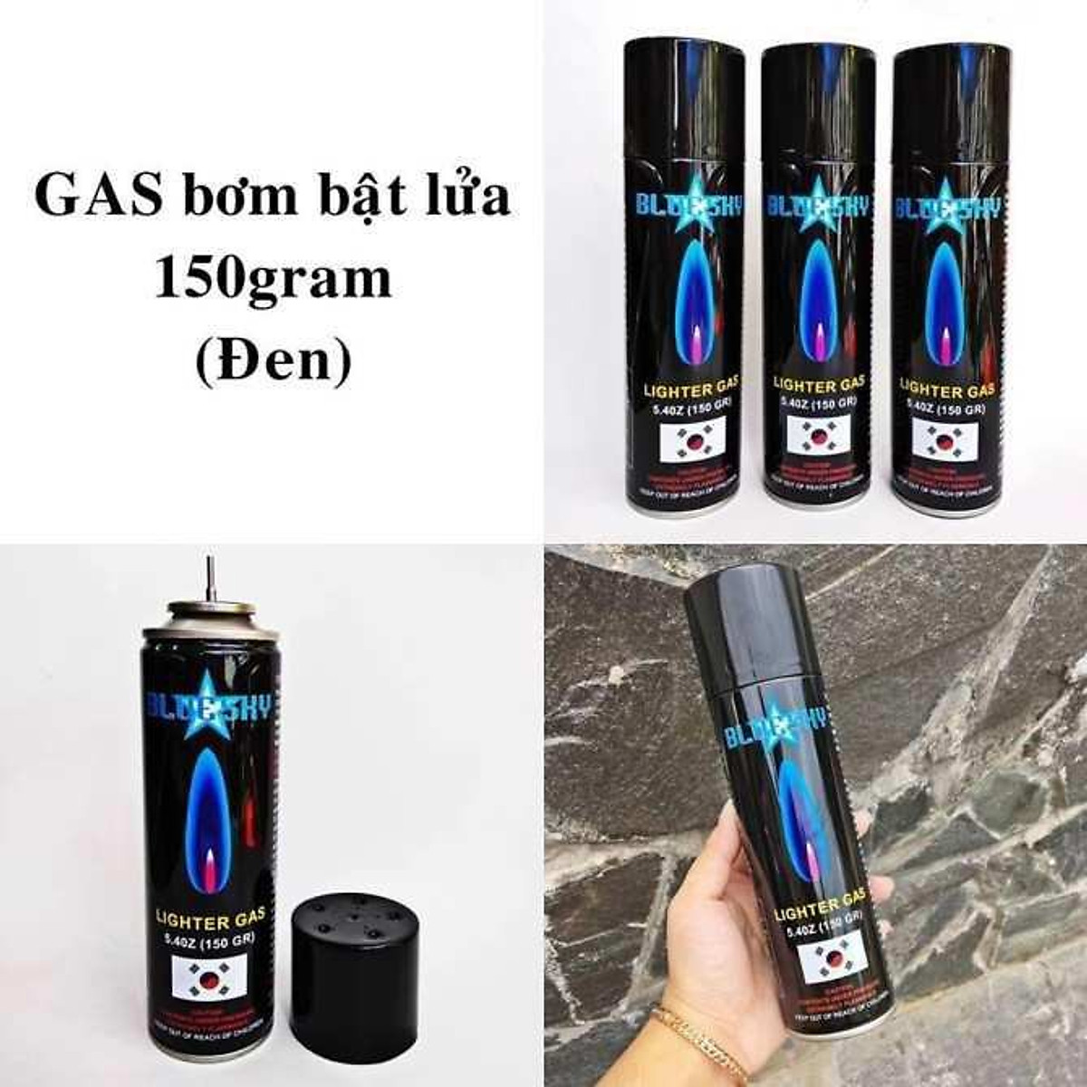 Bình Gas Bơm Bật Lửa Bluesky 5 Đầu Bơm Dung Tích 150gr/275ml Siêu Tiện ...