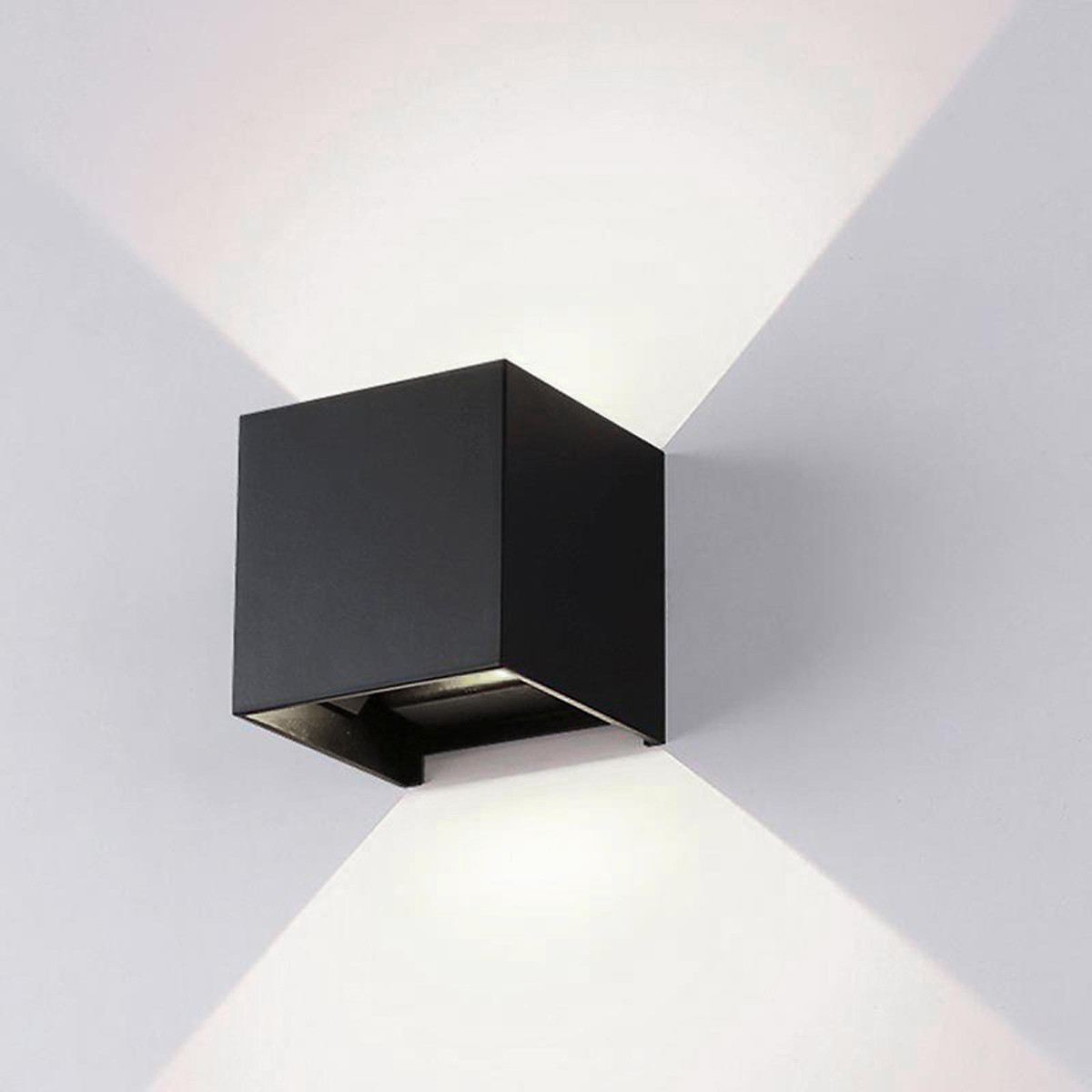 Square LED Wall Light Wall Sconce Hallway Up Down COB Lamp Black White ...