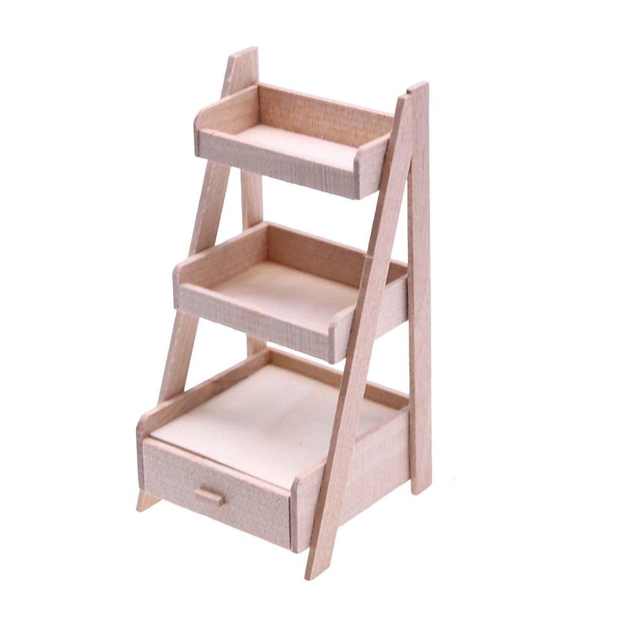 Dollhouse Shelf with Drawer 1/12 Scale Pretend Stand Miniature ...