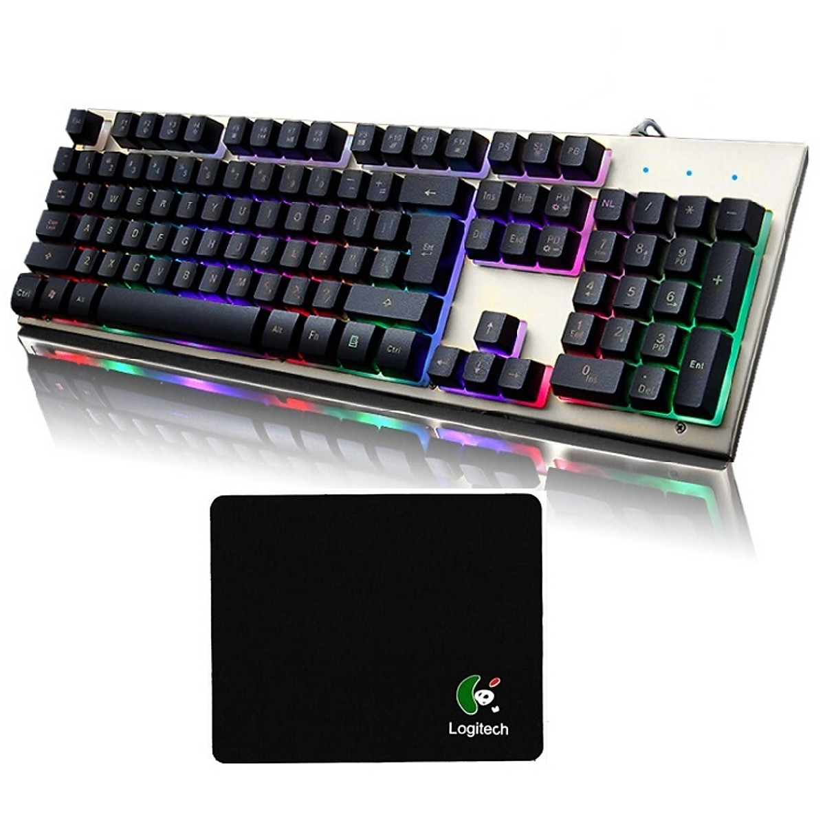 Bàn phím giả cơ chuyên game LIMEME TX30 đế nhôm Led 7 màu [Tặng lót LG ...