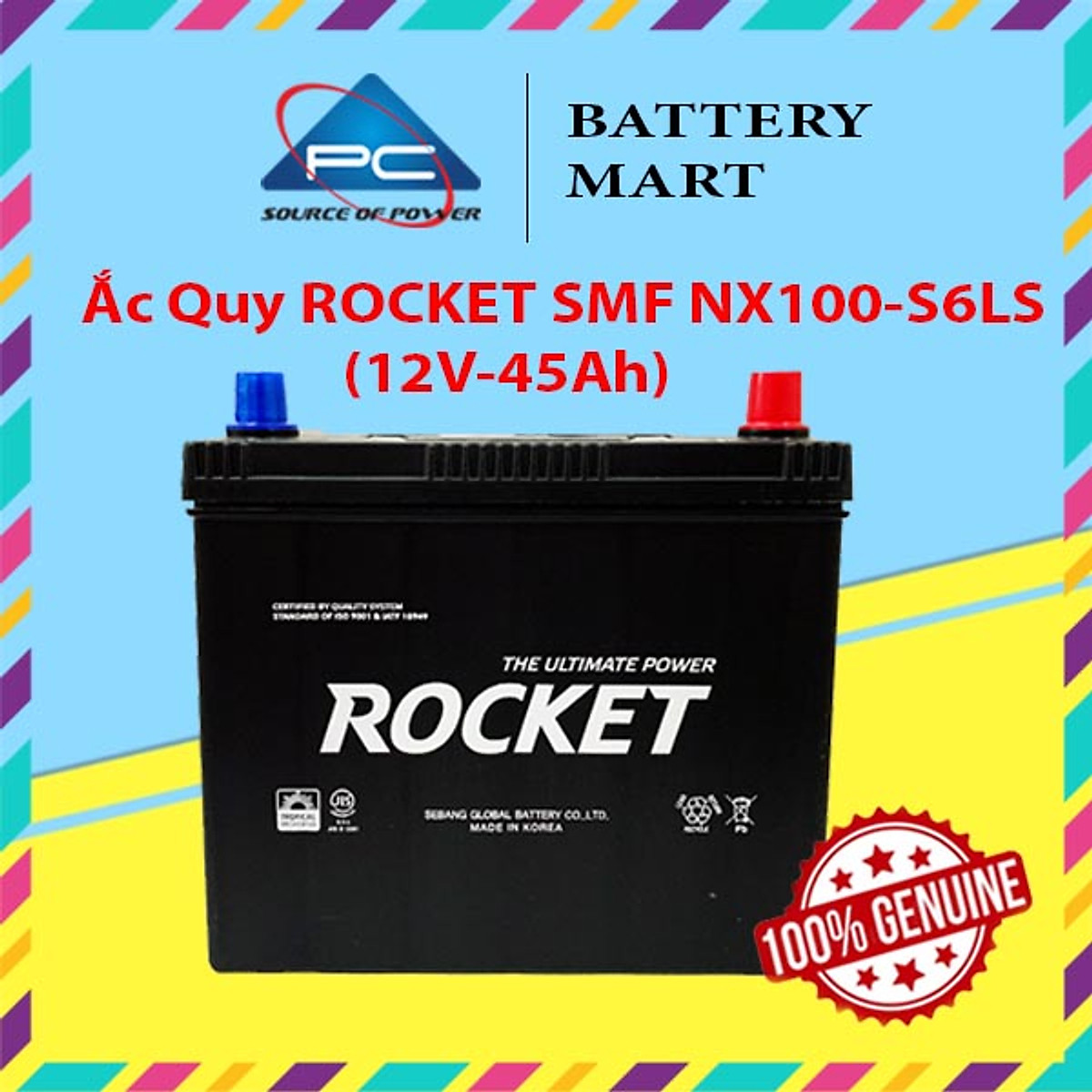 BÌnh Ắc Quy 12V-45Ah, Ắc Quy ROCKET SMF NX100-S6L/LS | Tiki