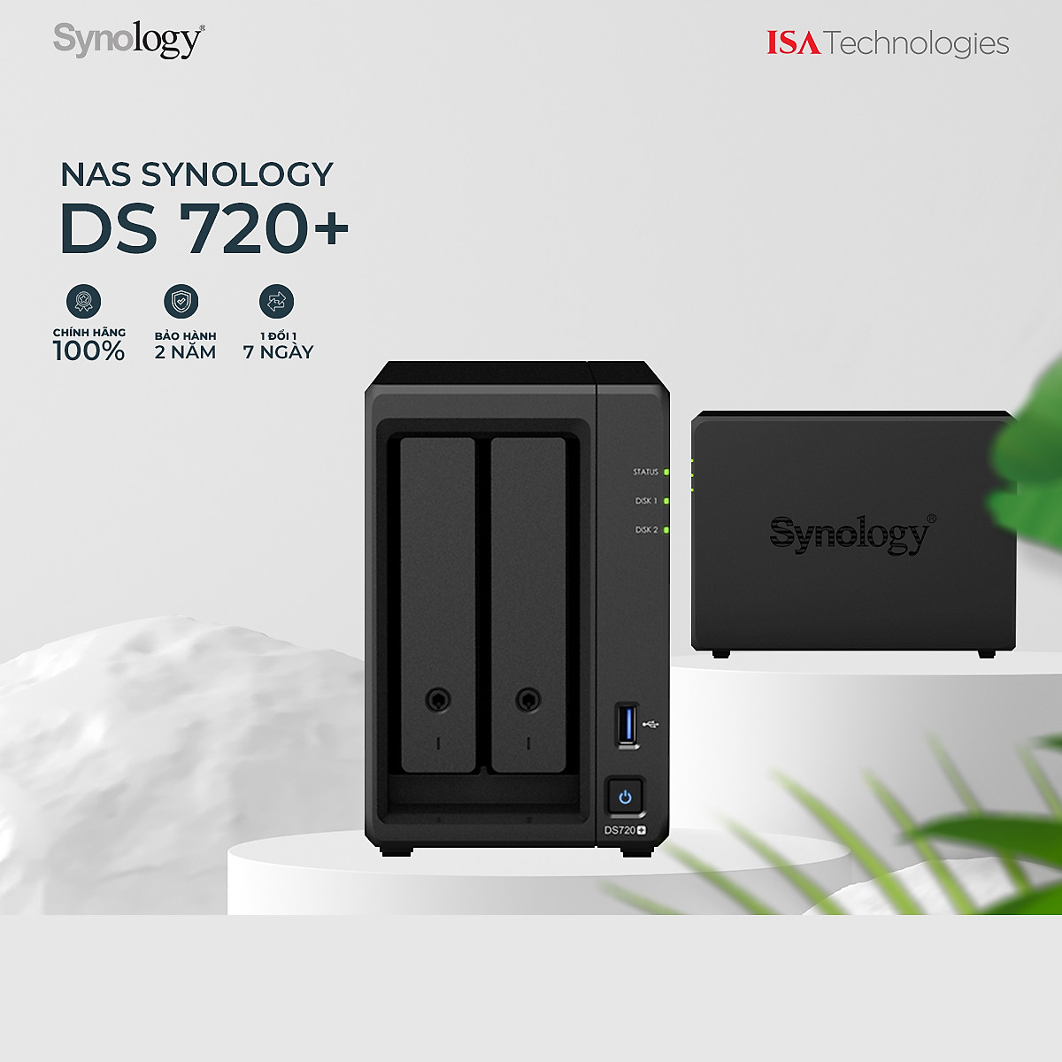 Mua Thiết Bị Lưu Trữ Synology DiskStation DS720+ Hàng Chính Hãng tại THIẾT BỊ CÔNG NGHỆ ISA