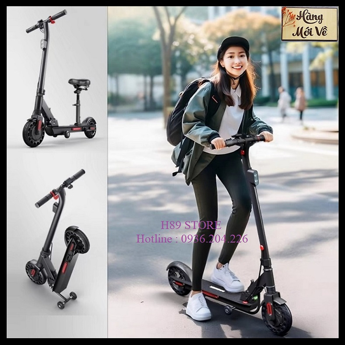 Mua Xe scooter điện Bremer bản Full có bánh phụ, lốp đặc tổ ong 8.0 ...