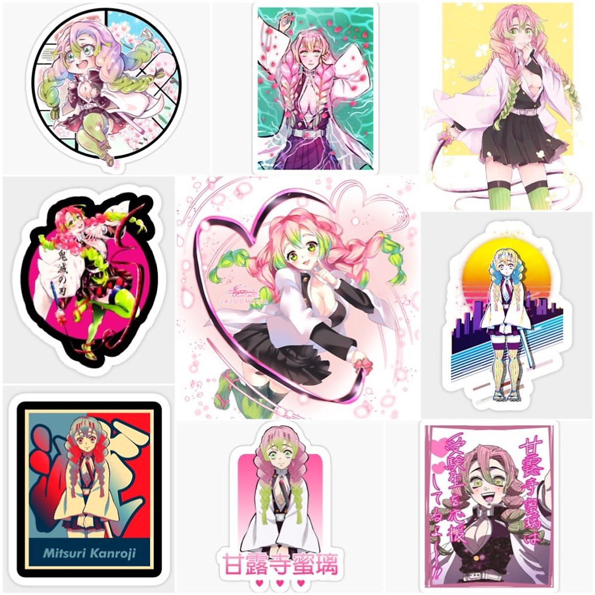 Set 60 Sticker Kanroji Mitsuri-Kimetsu no Yaiba - Sticker - Decal trang trí