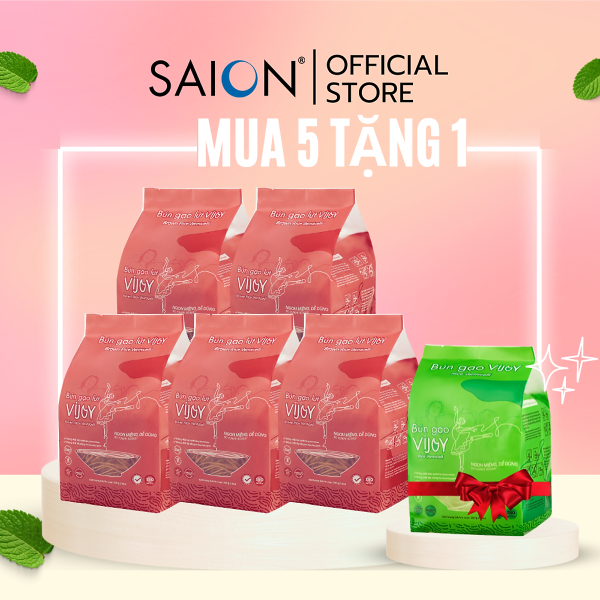 Mua Combo 5 Túi Bún Gạo Lứt Vijoy 200g Tặng 1 Túi Bún Gạo Vijoy 200g - Saion Official tại SAION ...