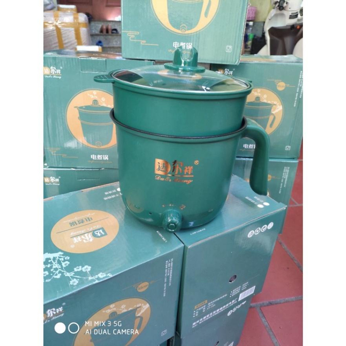 Nồi Lẩu Mini 2 Nấc Nhiệt Kèm Giá Hấp Có Tay Cầm Mẫu Mới 2021 - Ca Nấu Mì 18Cm 2 Nấc Nhiệt Chiên ...