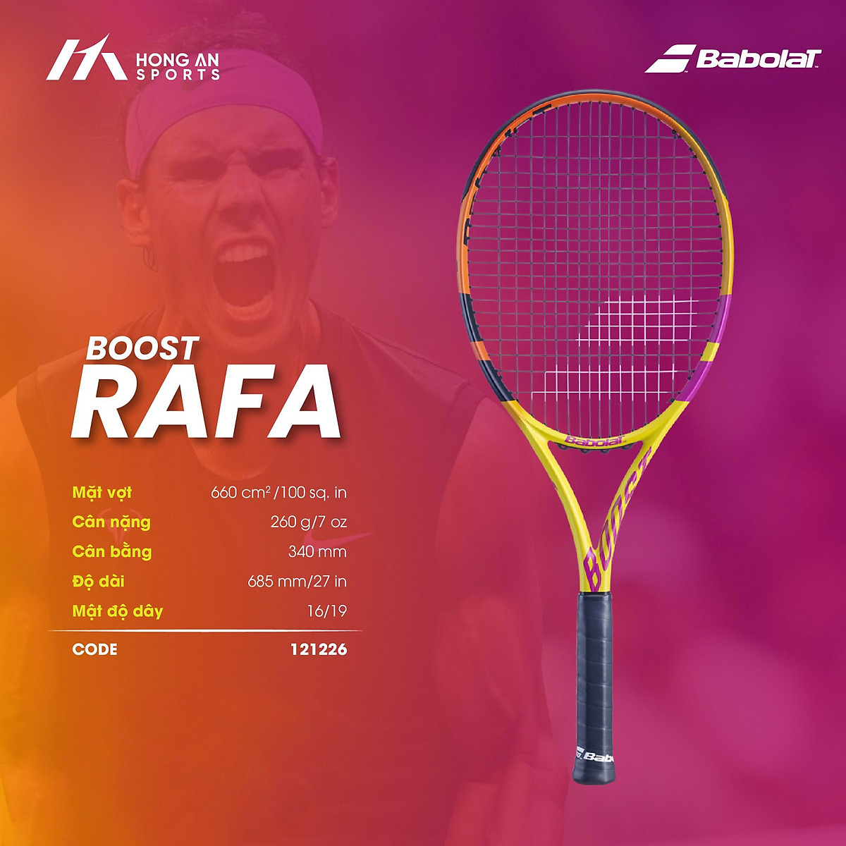 Mua Vợt Tennis Babolat BOOST Aero RAFA (121226) tại PHU SPORT