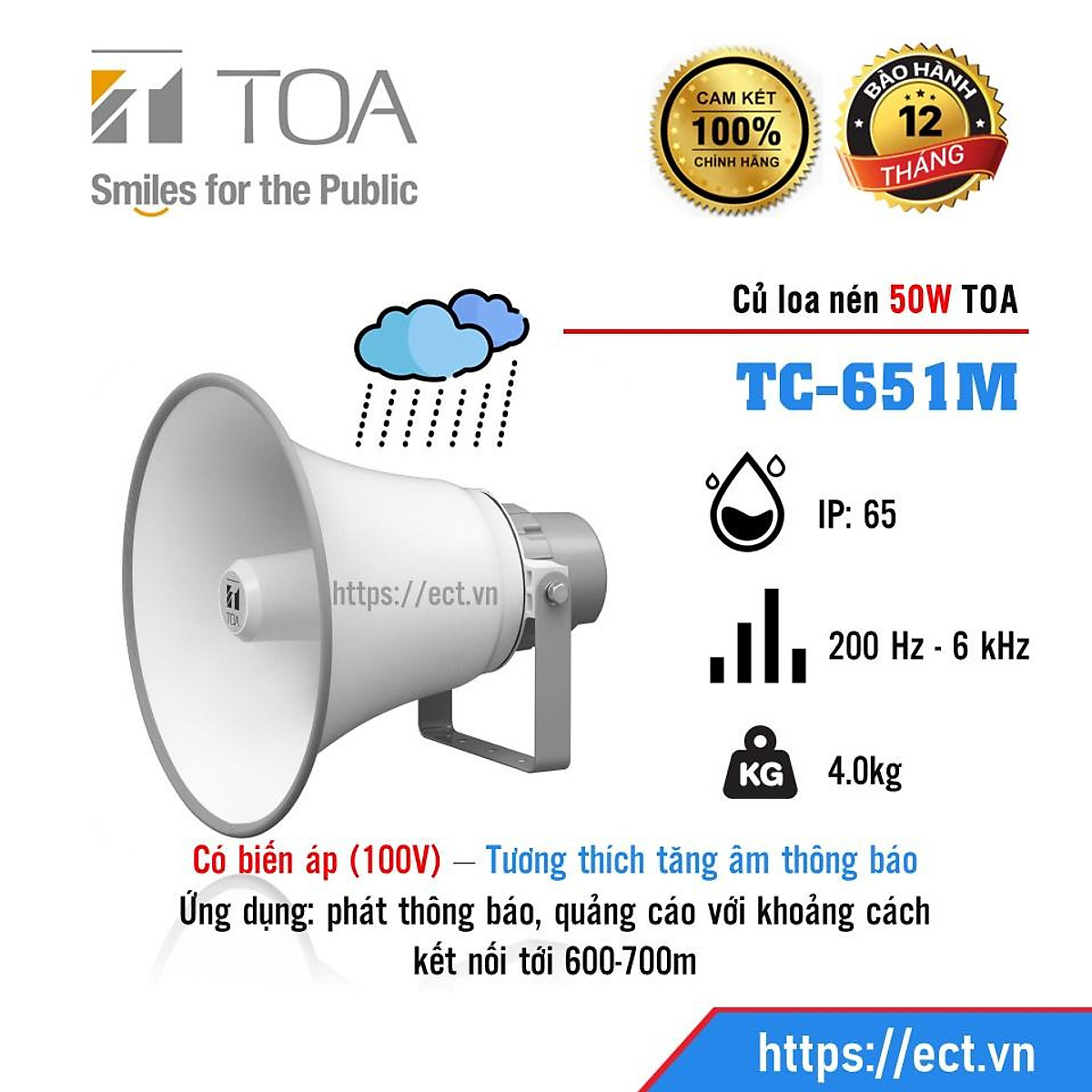 Mua Loa toa 50W, có biến áp, loa phóng 50W, loa phường xã TC-651M tại ...