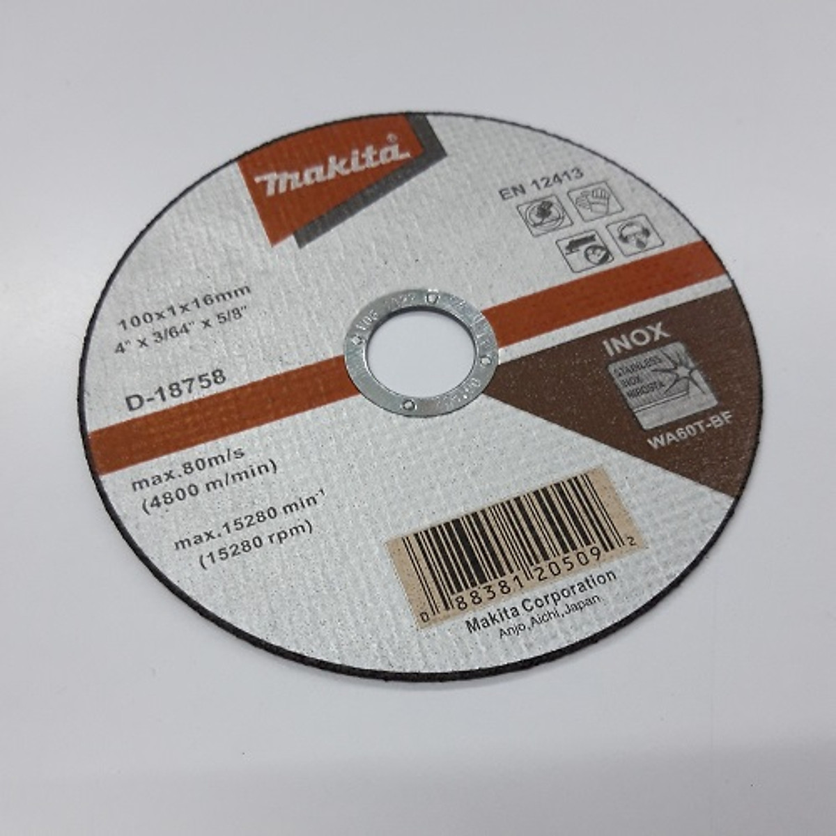 Mua Bộ 5 đá cắt inox/thép mỏng 100mm Makita D-18758 tại A2 Merita