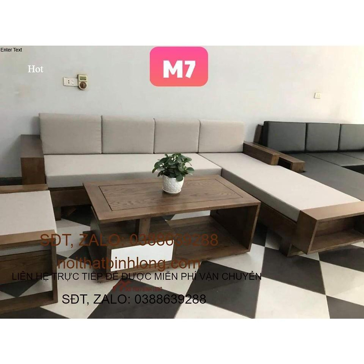 Mua Bàn ghế sofa phòng khách gỗ sồi Nga mã M7, sofa góc