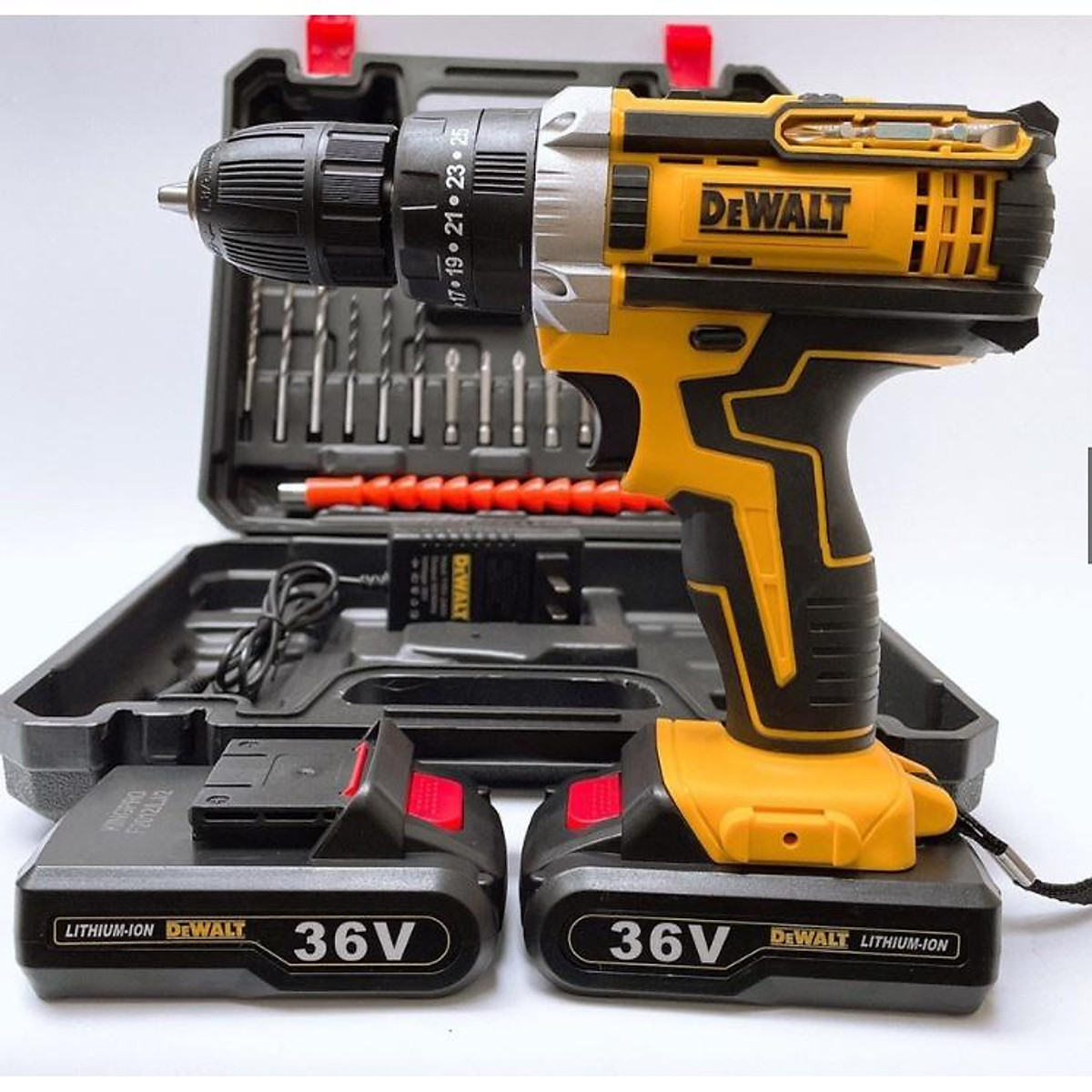 Máy khoan pin DEWALT 36V 3 Chức Năng 2 PIN kèm 26 Phụ Kiện có cân bằng ...