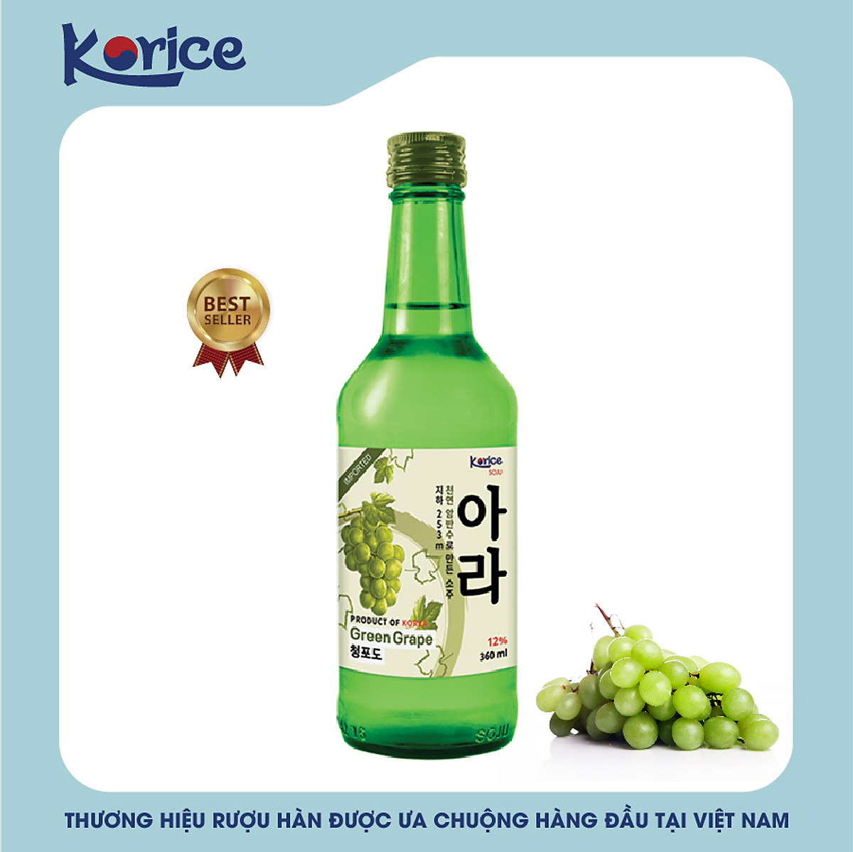 Mua Rượu Soju Korice hương nho xanh 12% 360ml tại Winemarket