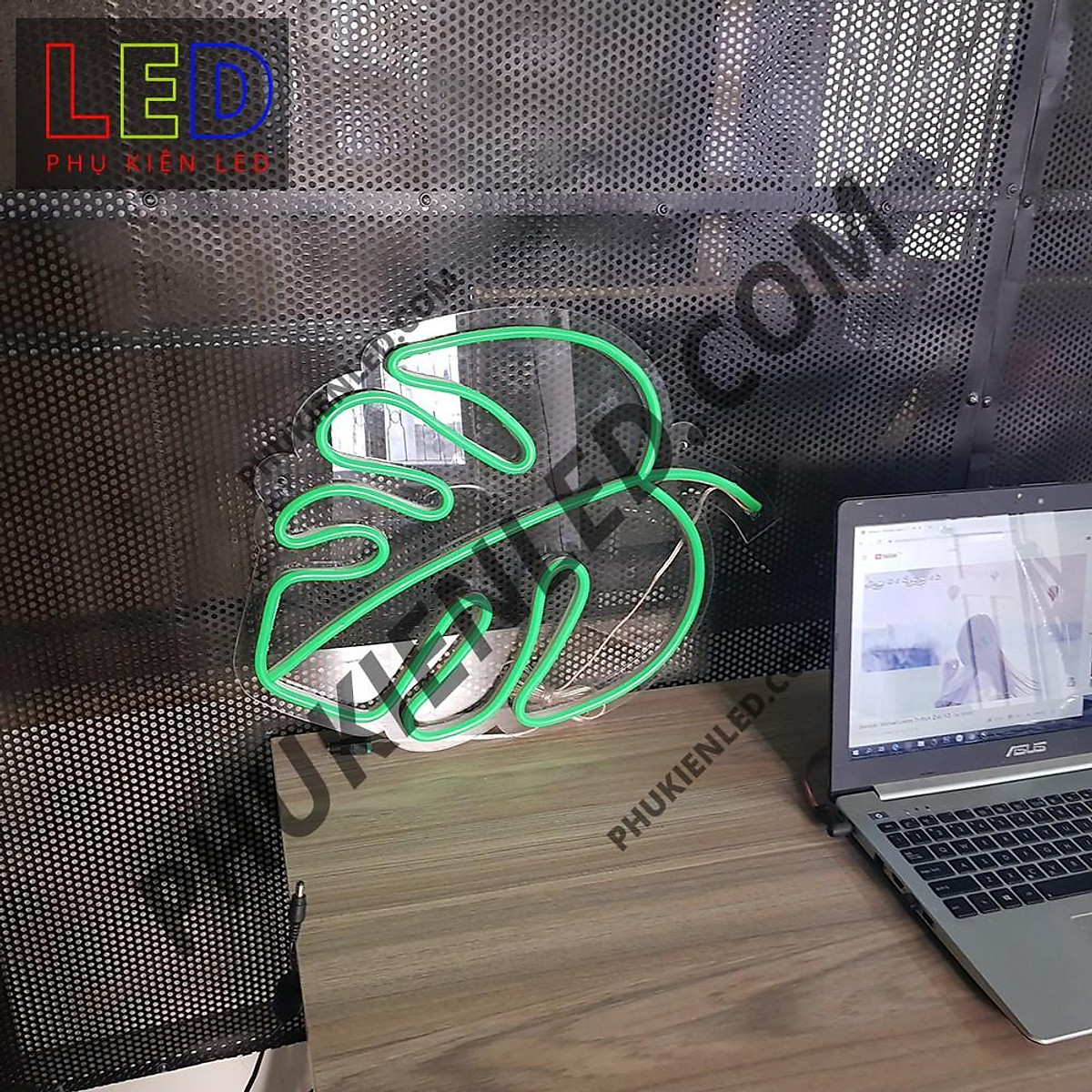 Đèn Led Neon Hình Chiếc Lá Màu Xanh - Tropical Leaf LED Neon Sign, Đèn ...