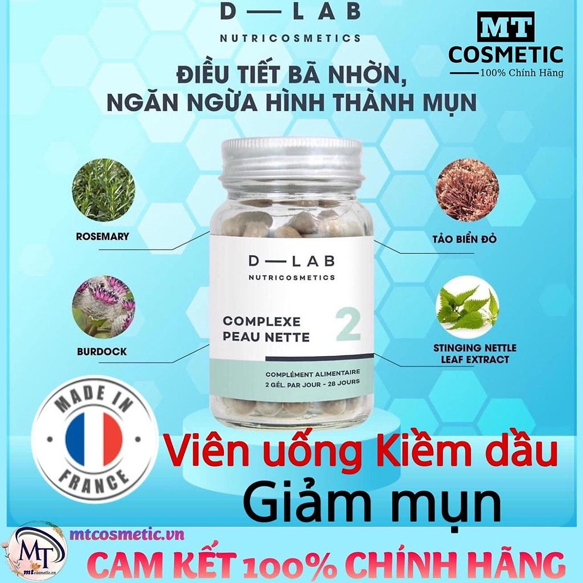 Mua Viên uống Kiềm Dầu DLAB - Complexe Peau Nette DLAB - Giúp điều tiết bã nhờn, Giảm mụn, cải ...