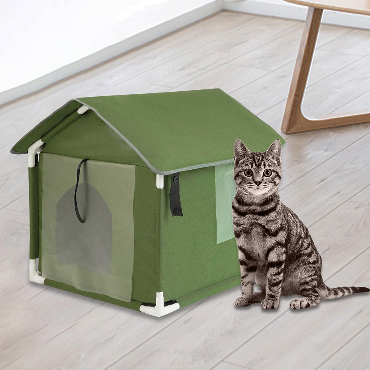 Outdoor Cat House Bed Weatherproof Cave Puppy Kitten Small Dogs Cave ...