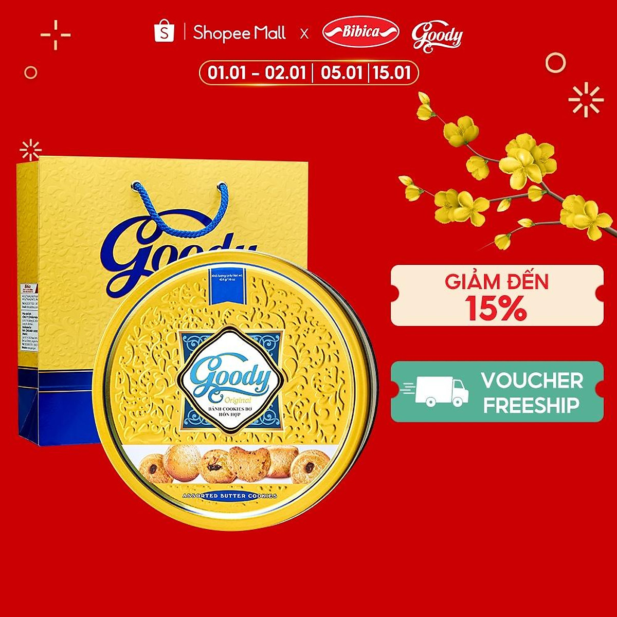 Mua Bánh quy bơ Goody hỗn hợp 200g/454g/681g/908g - 200g tại Bibica Official Store