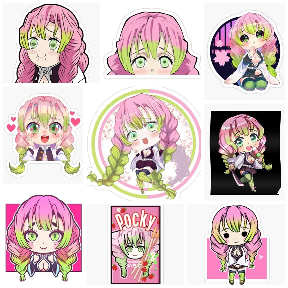 Set 60 Sticker Kanroji Mitsuri-Kimetsu no Yaiba - Sticker - Decal trang trí