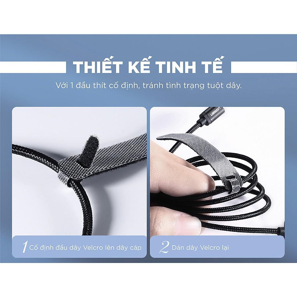Dây dán tiên lợi Velcro làm gọn dây sạc, dây tai nghe,... UGREEN 50370 ...