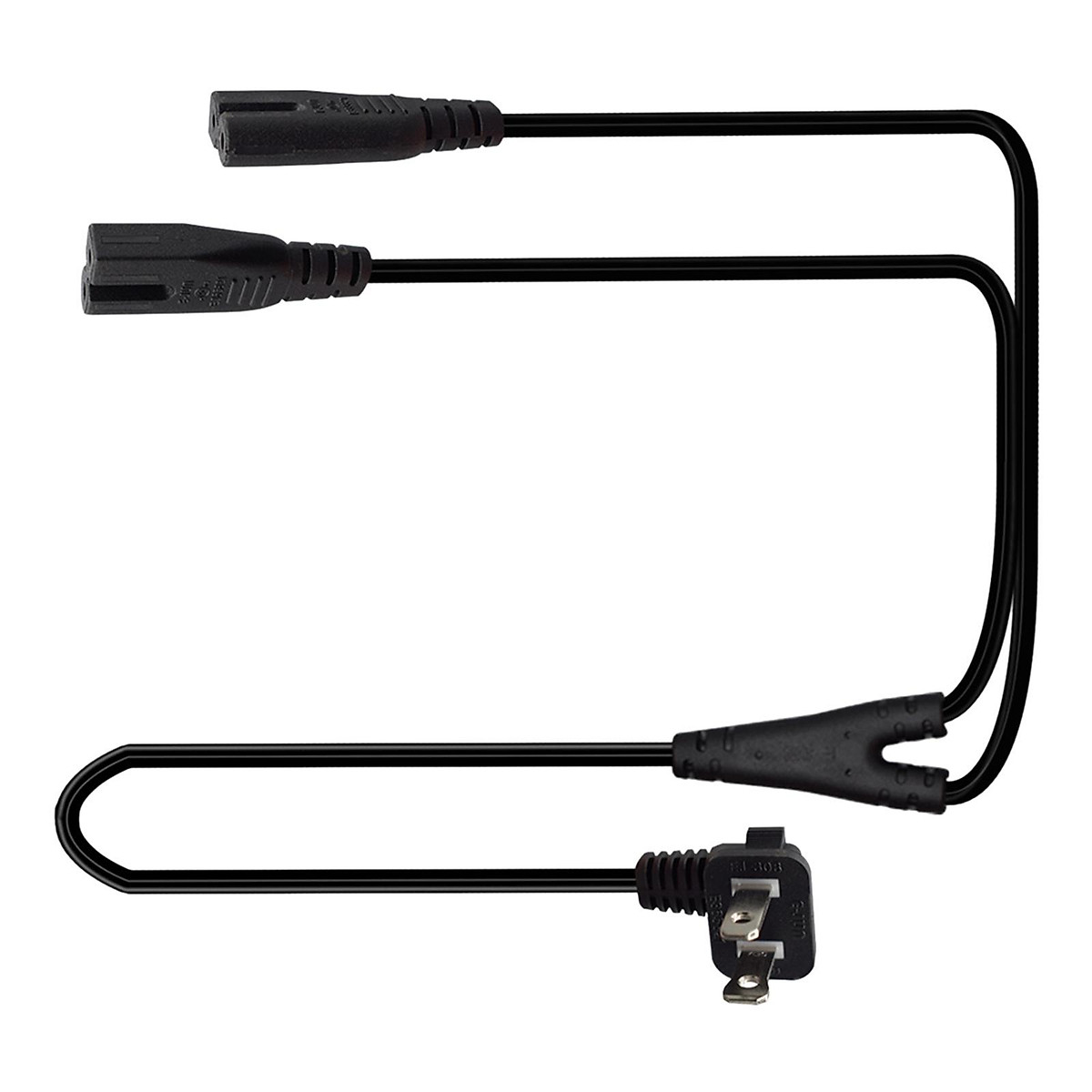 US 2 Prong Power Extension Cable, Y Splitter Male to Female Power ...
