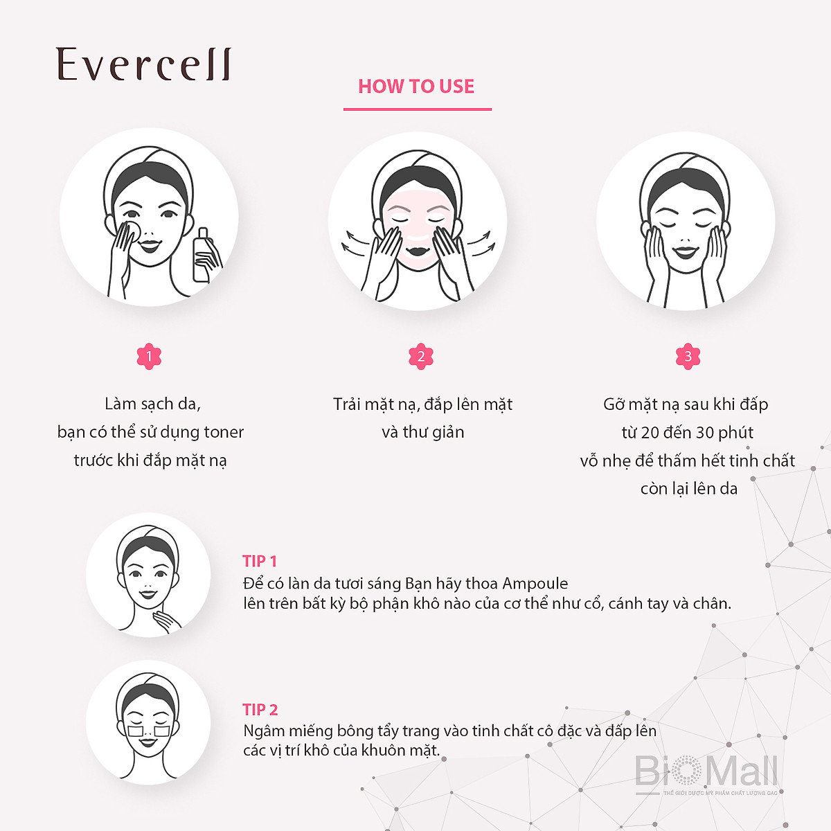 Mặt nạ nâng cơ, đàn hồi, săn chắc, trắng sáng da Tế bào gốc EVERCELL Radiance Lifting Ampoule ...
