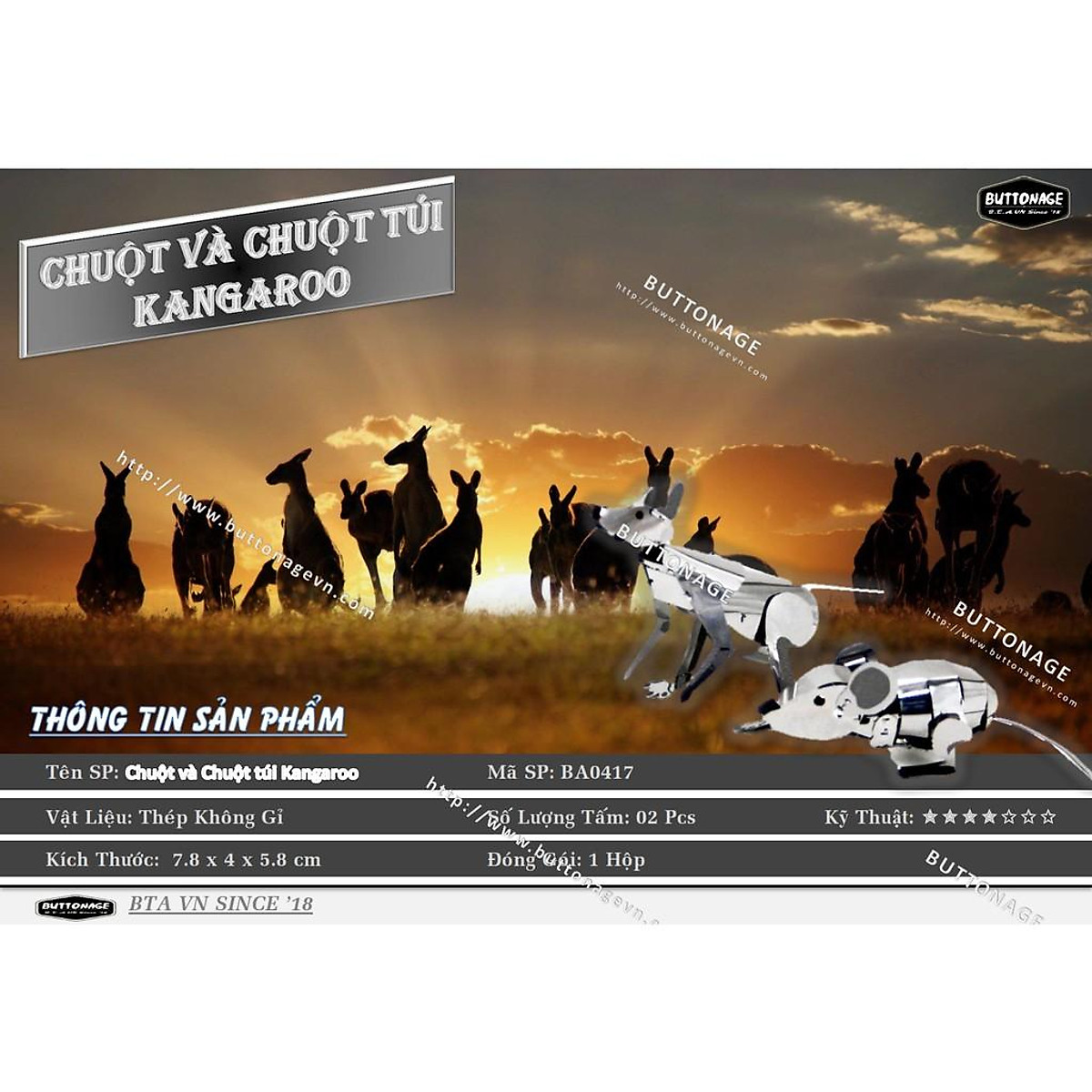 Mô Hình Lắp Ráp 3d Chuột và Chuột túi Kangaroo #5