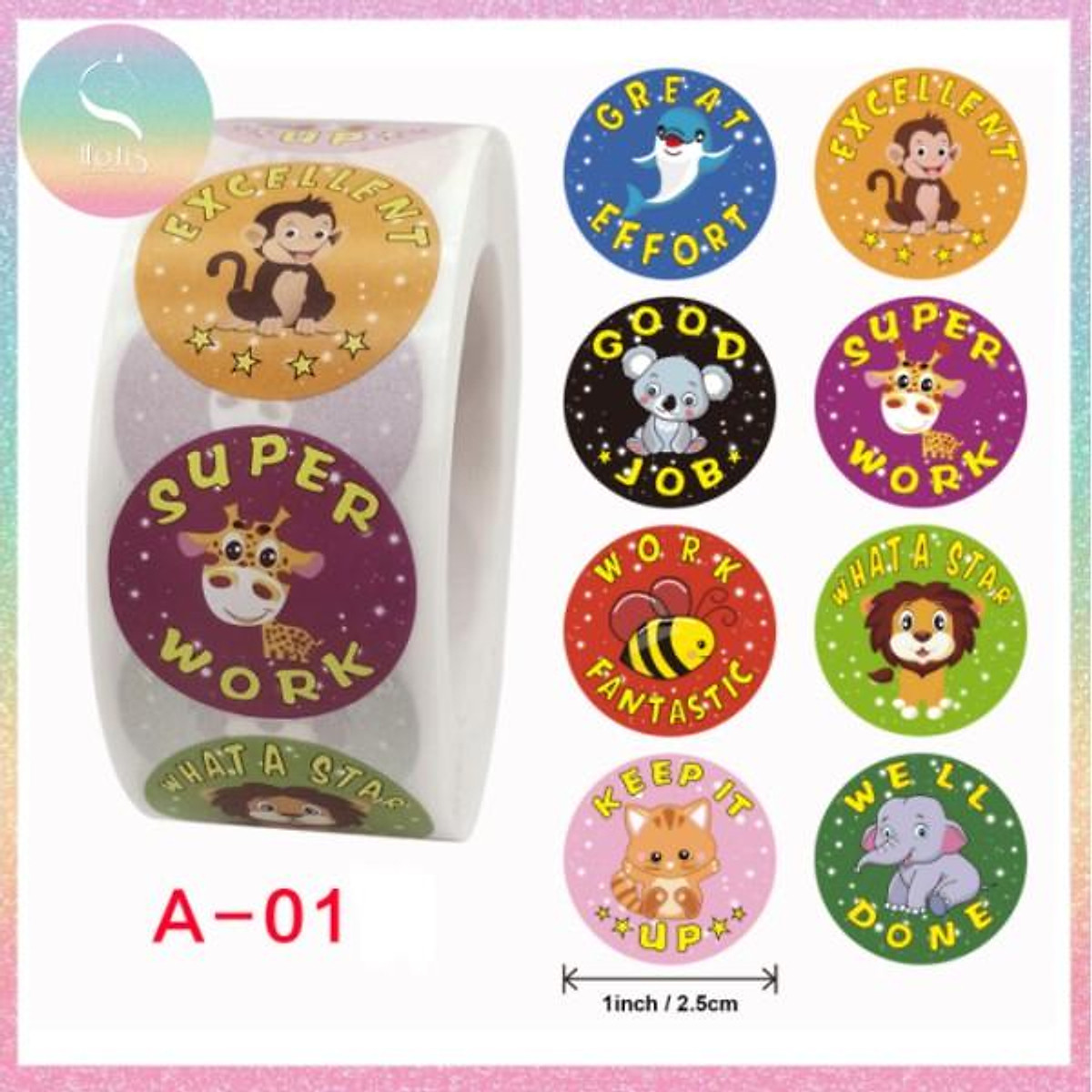 Mua 29 MẪU - Sticker cuộn 500 nhãn dán khen thưởng học sinh tạo động ...