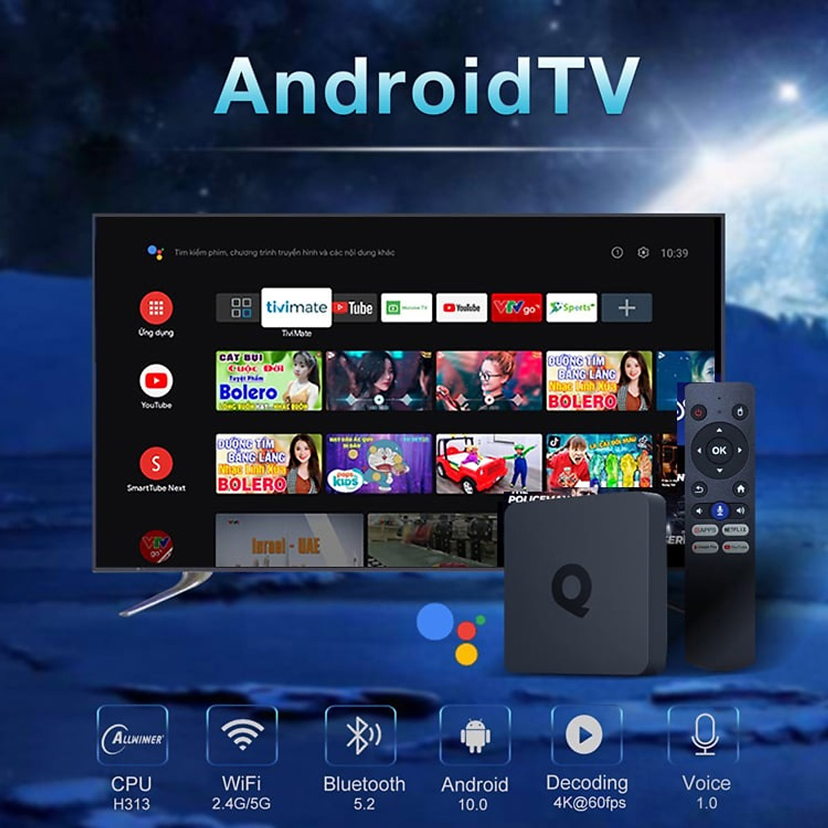 Smart box android tv Q mới có điều khiển giọng nói tiếng việt hỗ trợ ...
