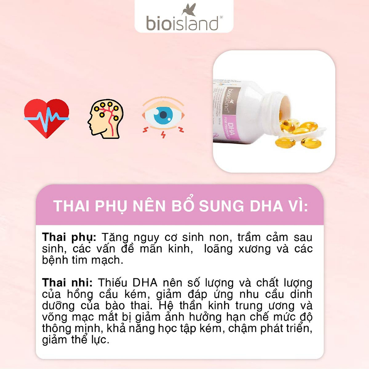 Viên uống DHA Bio Island cho bà bầu (60 viên) | Siêu Thị Con Cưng