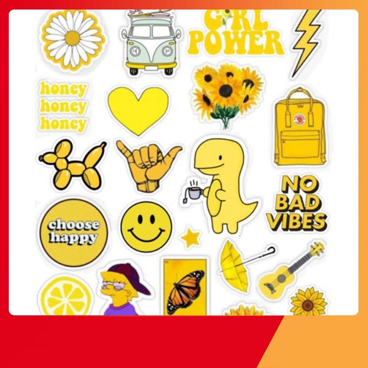 Mua Set sticker chống giột nước VCSO aesthetic tông vàng tại TisuuShop