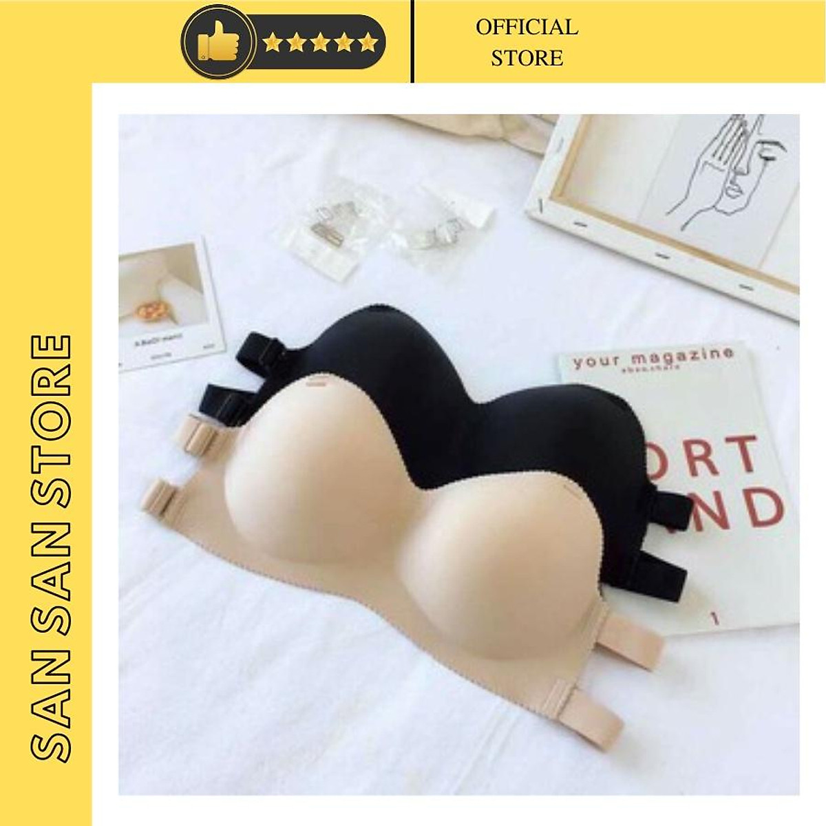 Mua Áo lót bra đúc su không gọng (tặng dây vai) 811 - Trắng tại SanSan Store