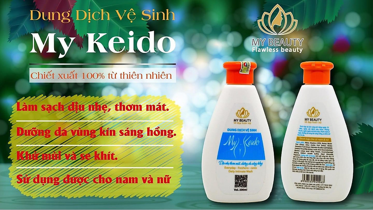 Dung dịch vệ sinh phụ nữ My Keido 200ml Dịu nhẹ thơm mát Dưỡng da sáng hồng
