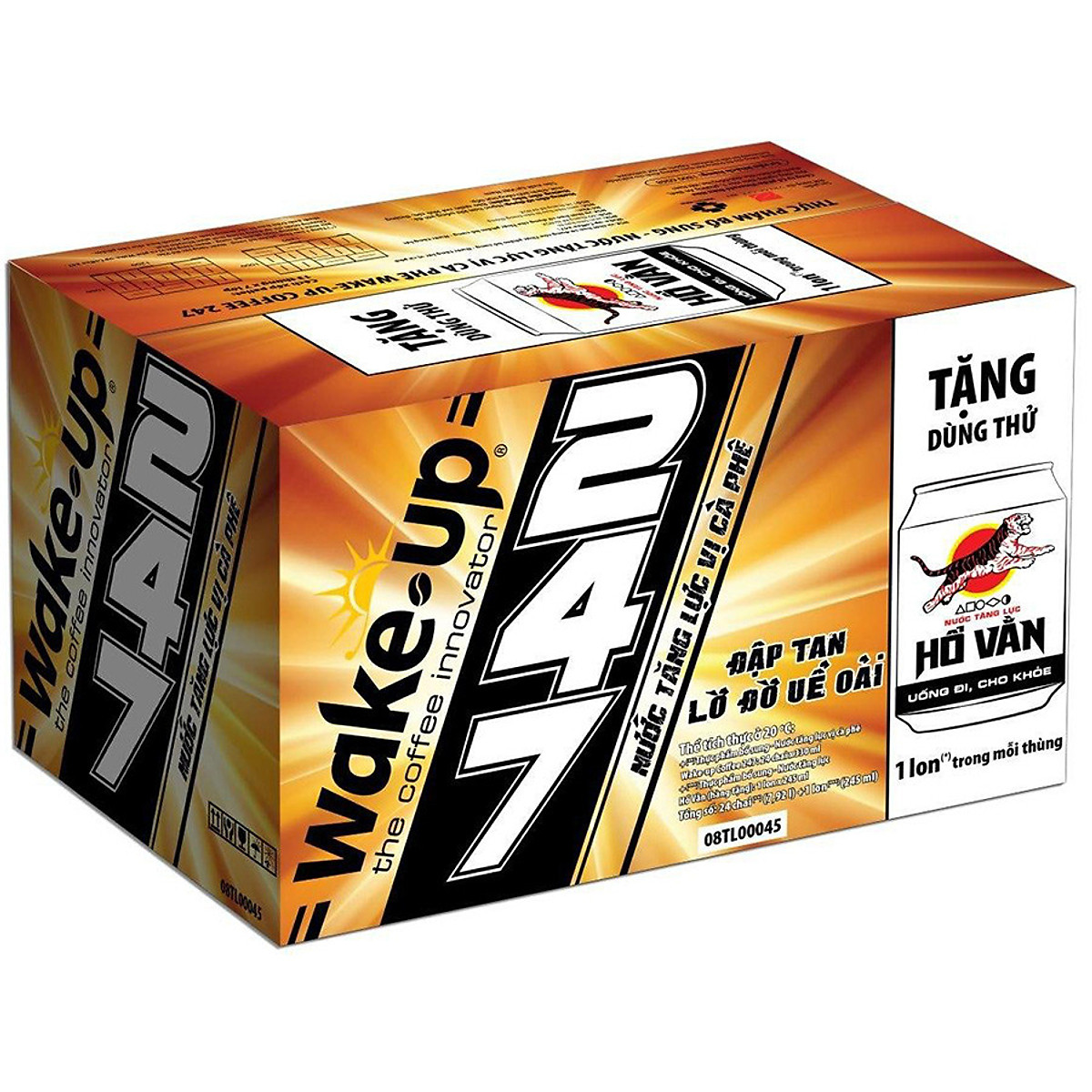 Thùng 24 Chai Nước Tăng Lực Vị Cà Phê Wake-Up 247 (330ml/Chai) | Tiki