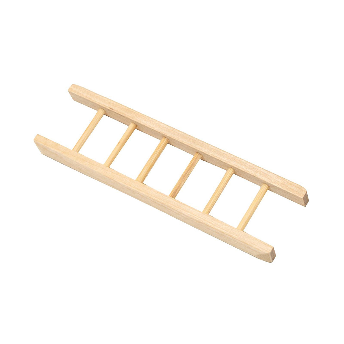 Mini Dollhouse Wooden Step Ladder Unpainted 1:12 Scale for Diorama Kids