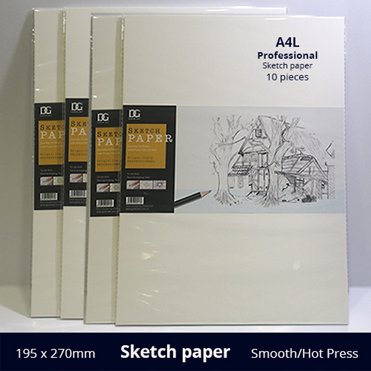 Giấy phác thảo A4L, giấy sketch sang vân nhẹ có màu trắng tự nhiên, giấy vẽ đẹp được cả 2 mặt ...