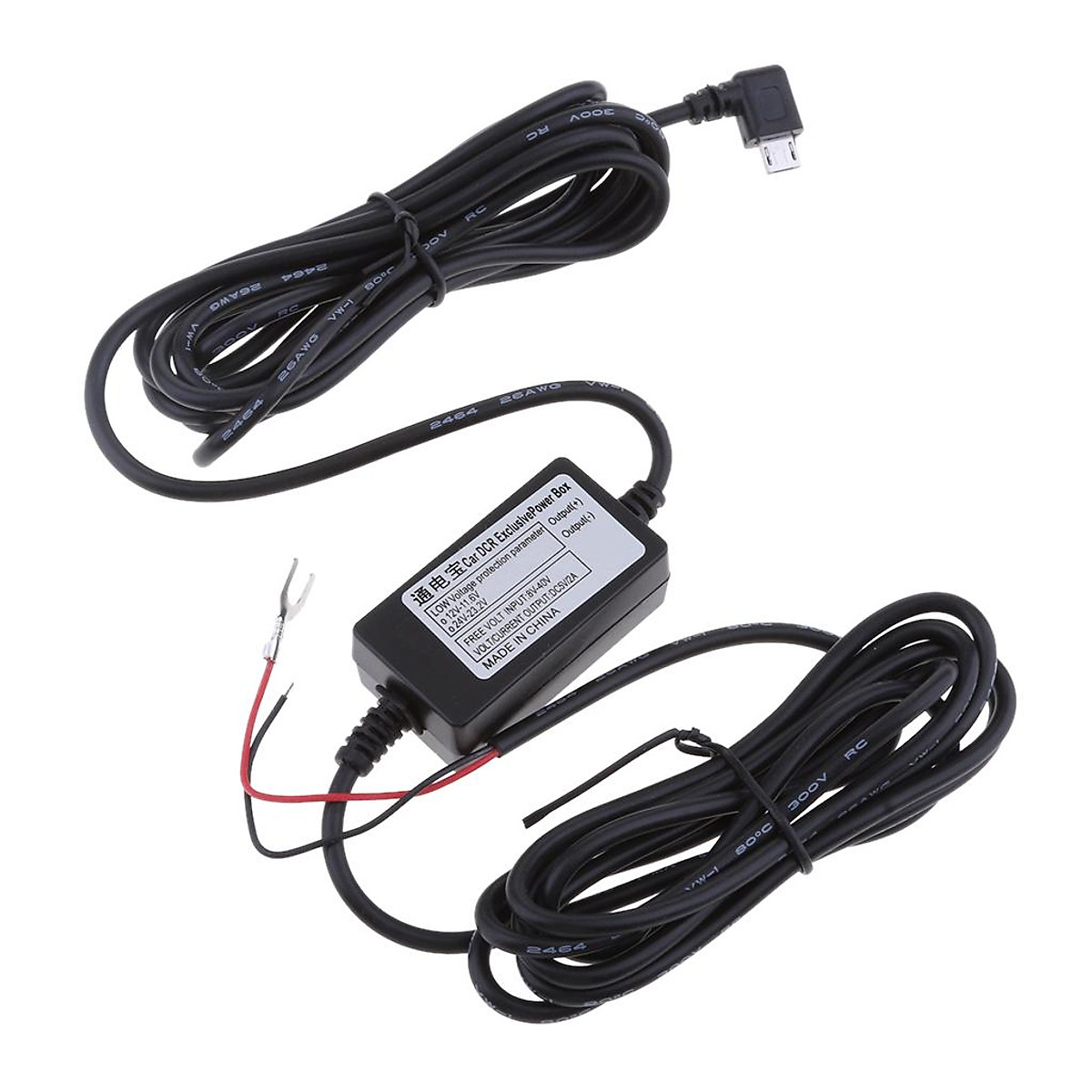 Hard Cable Hidden Wiring 5V Mini USB Auto Charger Vehicle Power Supply ...