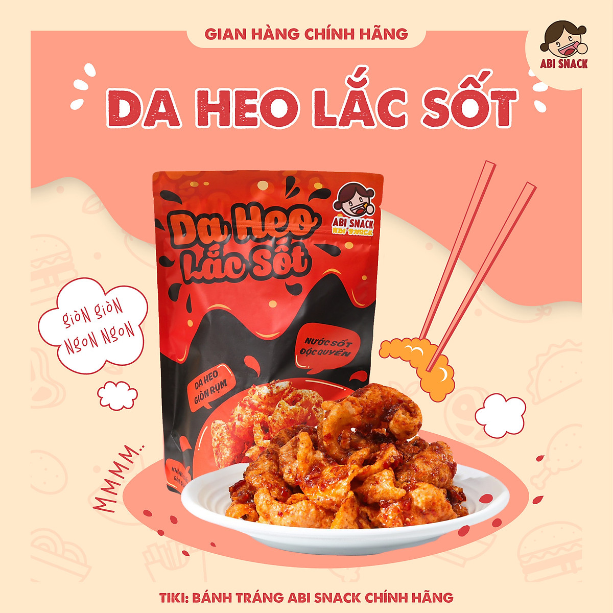 Mua Da Heo Lắc Sốt Siêu Phẩm ABI SNACK tại BÁNH TRÁNG ABI SNACK CHÍNH HÃNG